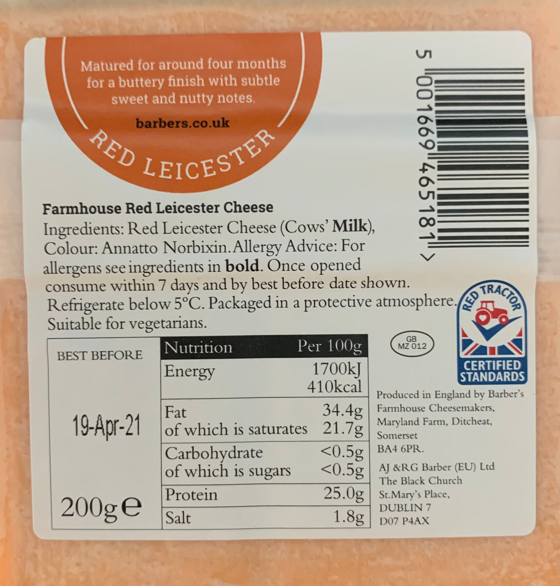 Farmhouse Red Leicester 200g – The Cheese Hut