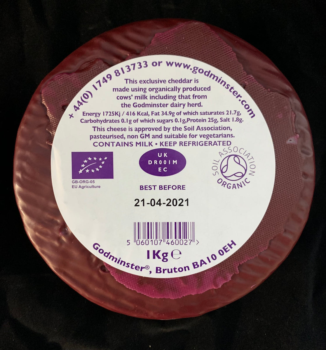 Godminster Vintage Organic Cheddar 1kg – The Cheese Hut